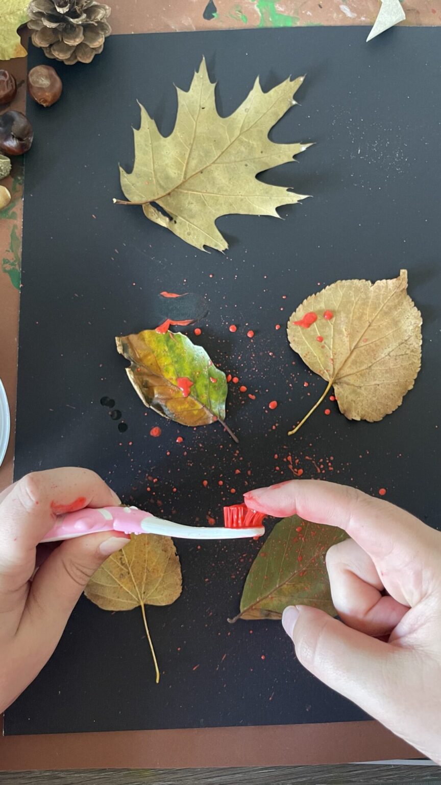 Herfst activiteit: Verf spatten op 2 manier zonder spatraam ...